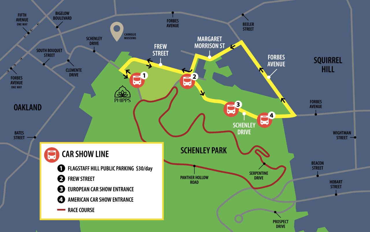 Schenley Park Race Weekend Maps, Parking, Shuttles & Guest Info | PVGP
